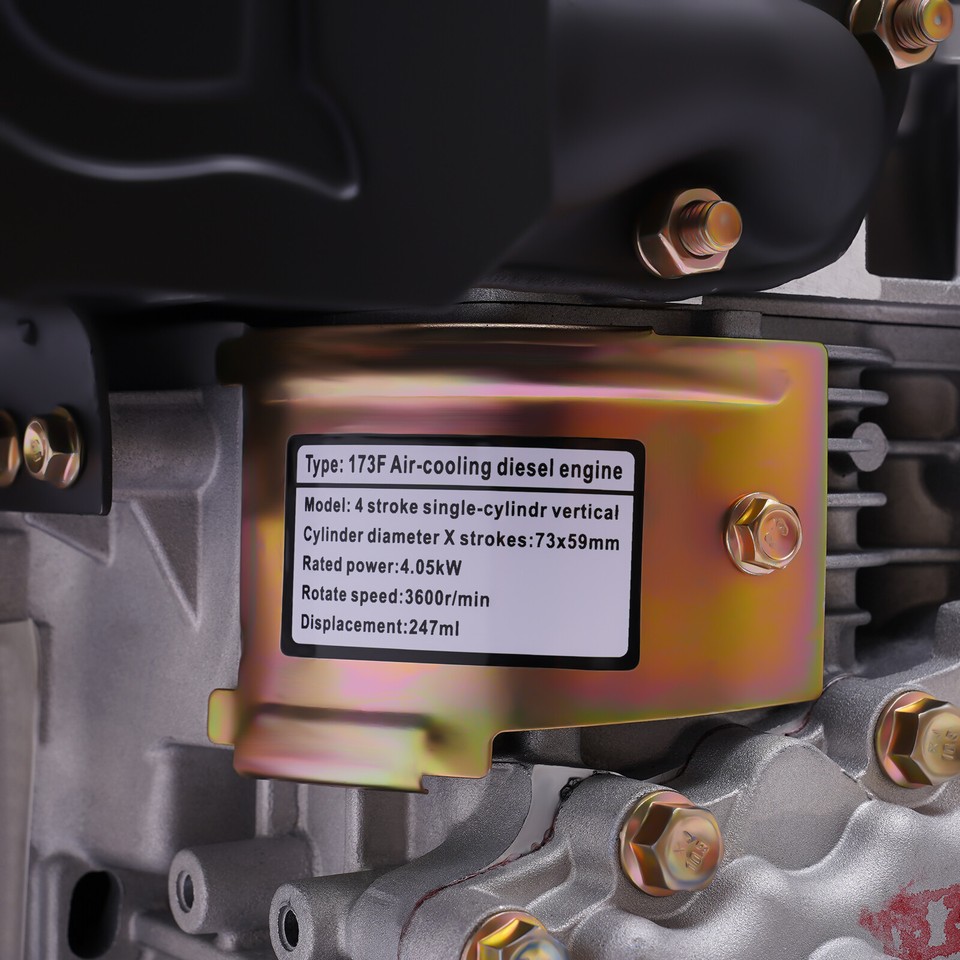 247CC 4-Stroke Single Cylinder Diesel Engine Fit Small Agricultural ...