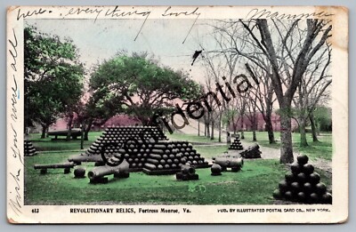 1904 View Revolutionary Relics Cannons Cannon Balls Fortress Monroe VA ...