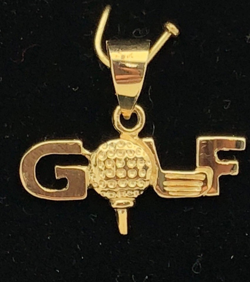 14k Yellow Gold Solid Golf Ball Golf Charm Pendant 1.2 grams | eBay