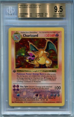 Charizard (Base Set 1st Ed Shadowless) - BGS GEM MINT 9.5 MTG *CCGHouse ...