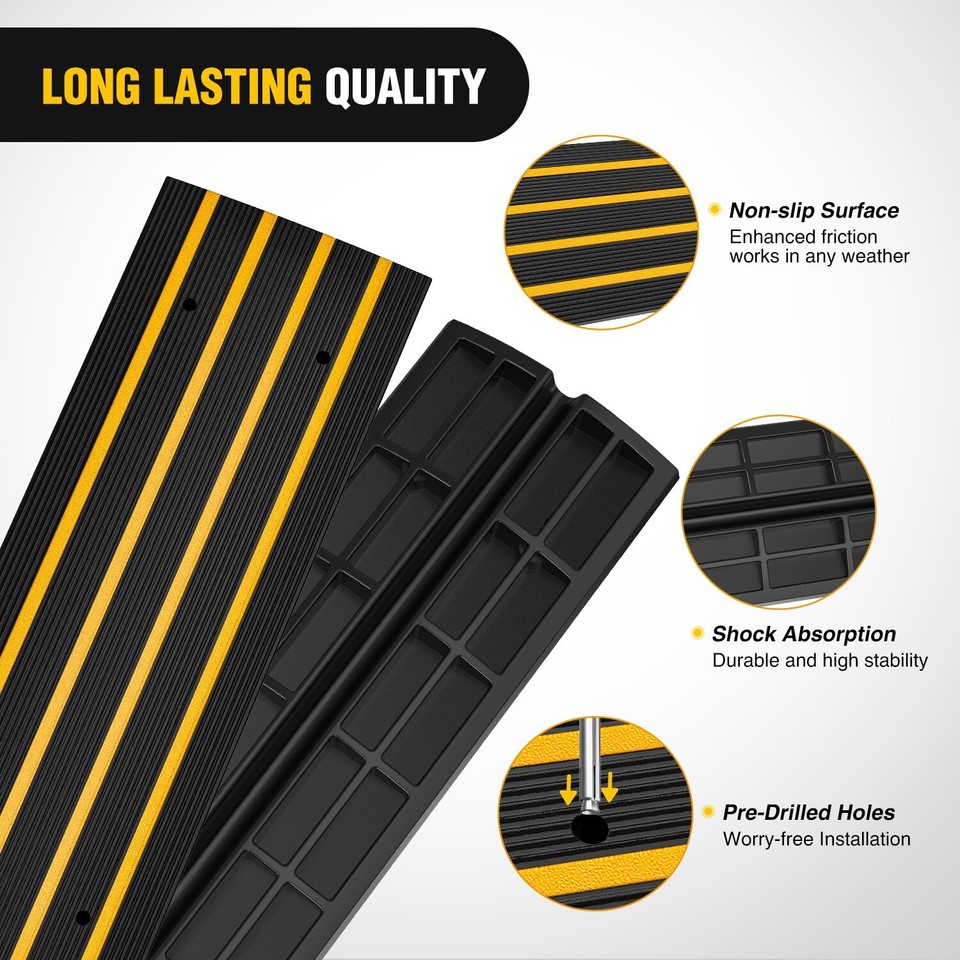 Nilight Driveway Curb Ramps 2.6 Inch High Heavy-Duty for Car Truck 2 ...