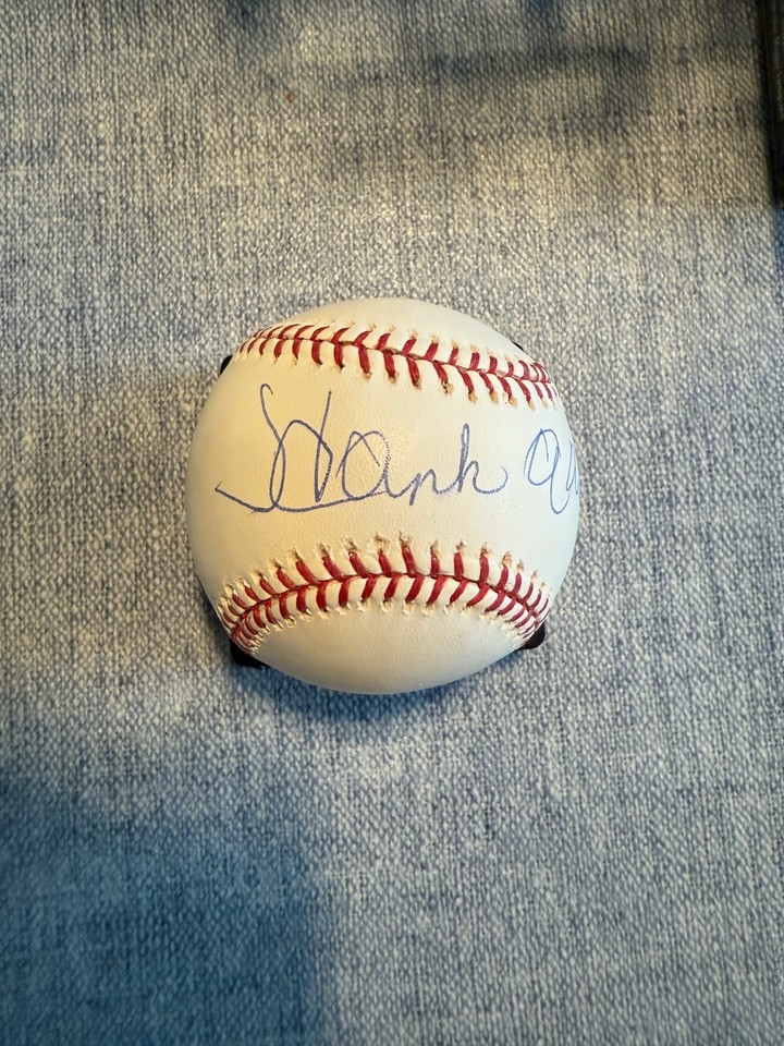 HANK AARON HOF Signed MLB Baseball JSA Full Letter Huge Signature Blue ...