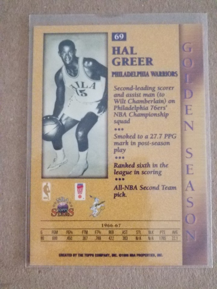 1996-97 Topps NBA Stars Golden Season #69 Hal Greer | eBay