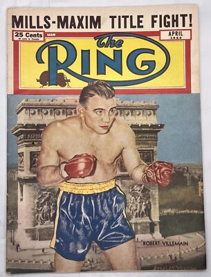 April 1950 The Ring Boxing Magazine Wrestling ROBERT VILLEMAIN JOEY ...