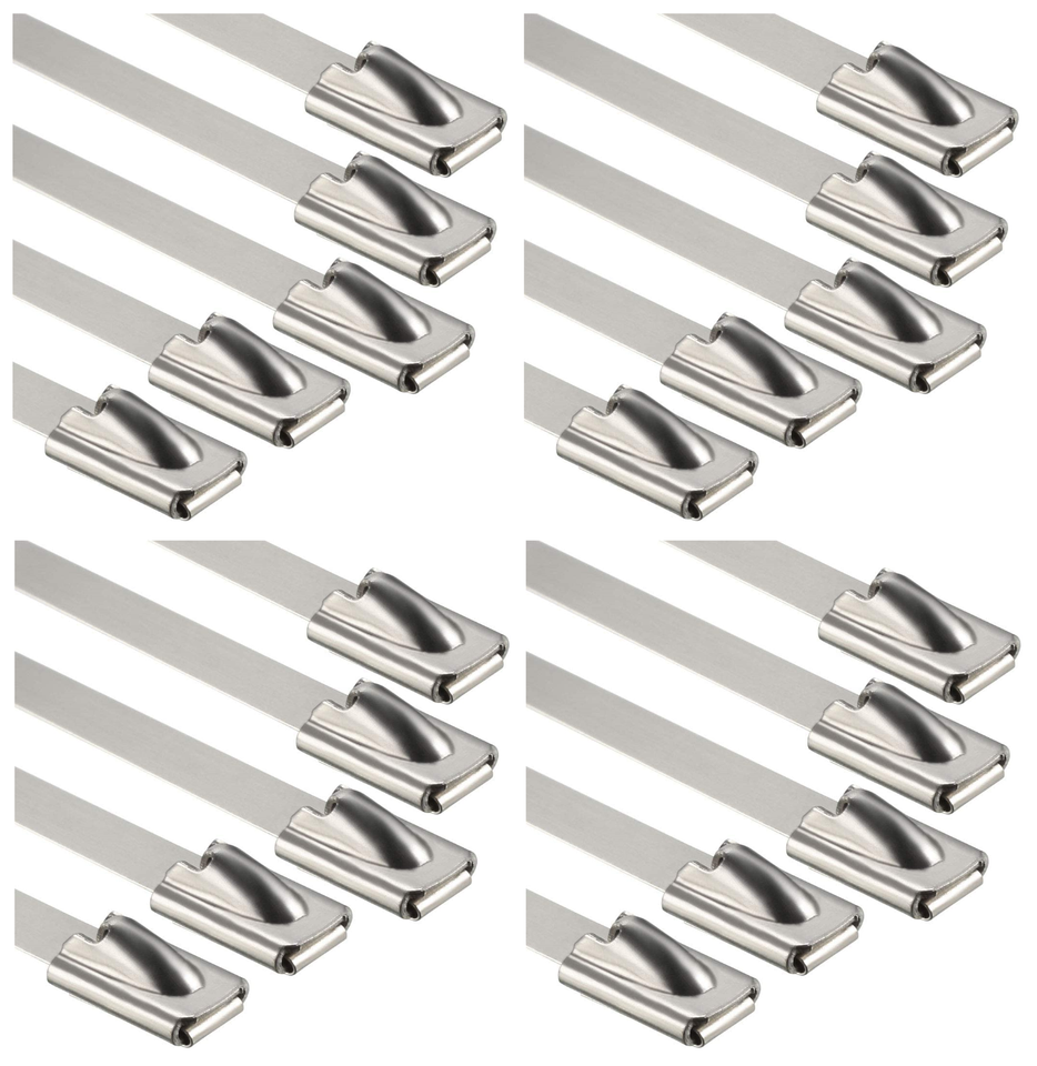 Sign Post Straps SS304 Stainless Steel Metal Cable Locking Ties Chrome ...