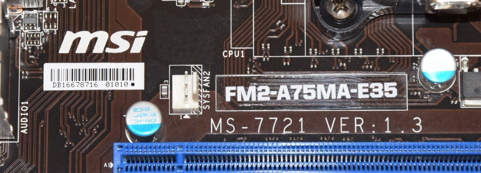 MSI FM2-A75MA-E35 MS-7721 Ver 1.3 AMD A6-5400K Dual Core 8GB DDR3 IO ...