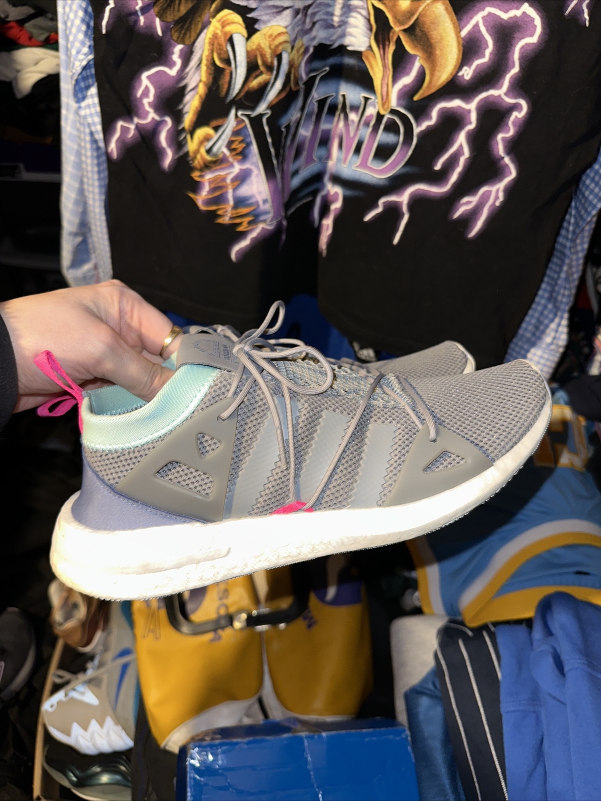 Adidas Arkyn Boost Running Shoes Grey Mint Shock Pink Women’s Size 10 ...