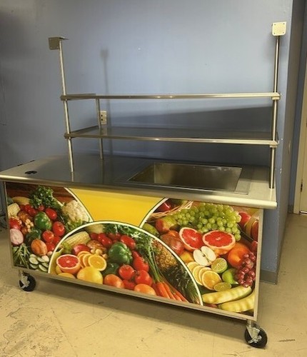 Custom 72" Duke Trade Show Cold Food Cart - Stainless Steel Iced Cold ...