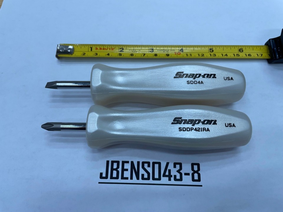 Snap-on Tools RARE PEARL WHITE 2pc Hard Standard Handle Stubby ...