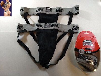 2 NEW Original Bike Performance JOCK jockstrap in Soft BLACK Cotton NFL ...
