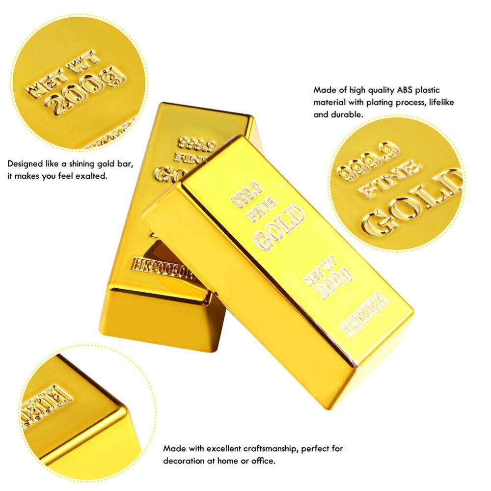 6Pcs Gold Bars Fake Gold Bar Gold Bullion Door Stopper Gold Bar Door ...