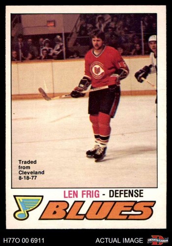 1977 O-Pee-Chee #384 Len Frig Blues 6 - EX/MT | eBay