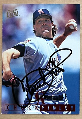 Chuck Finley Signed 1995 Fleer Ultra Baseball Card Auto California ...