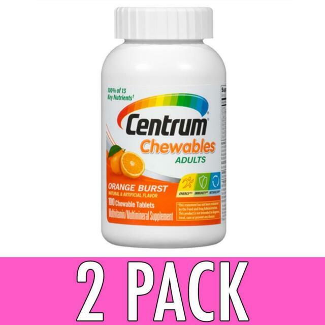 Centrum 513587 Adult Multivitamin Supplement Orange Flavored - 100 ...