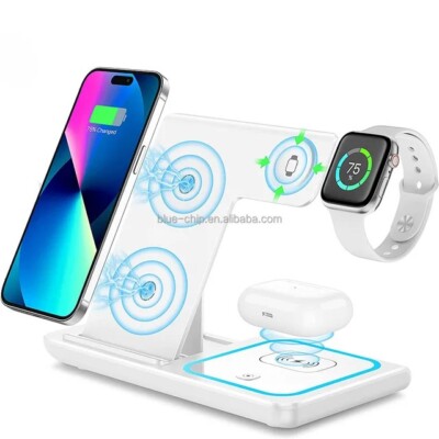White 3 In 1 Wireless Universal Charging Dock Station | eBay