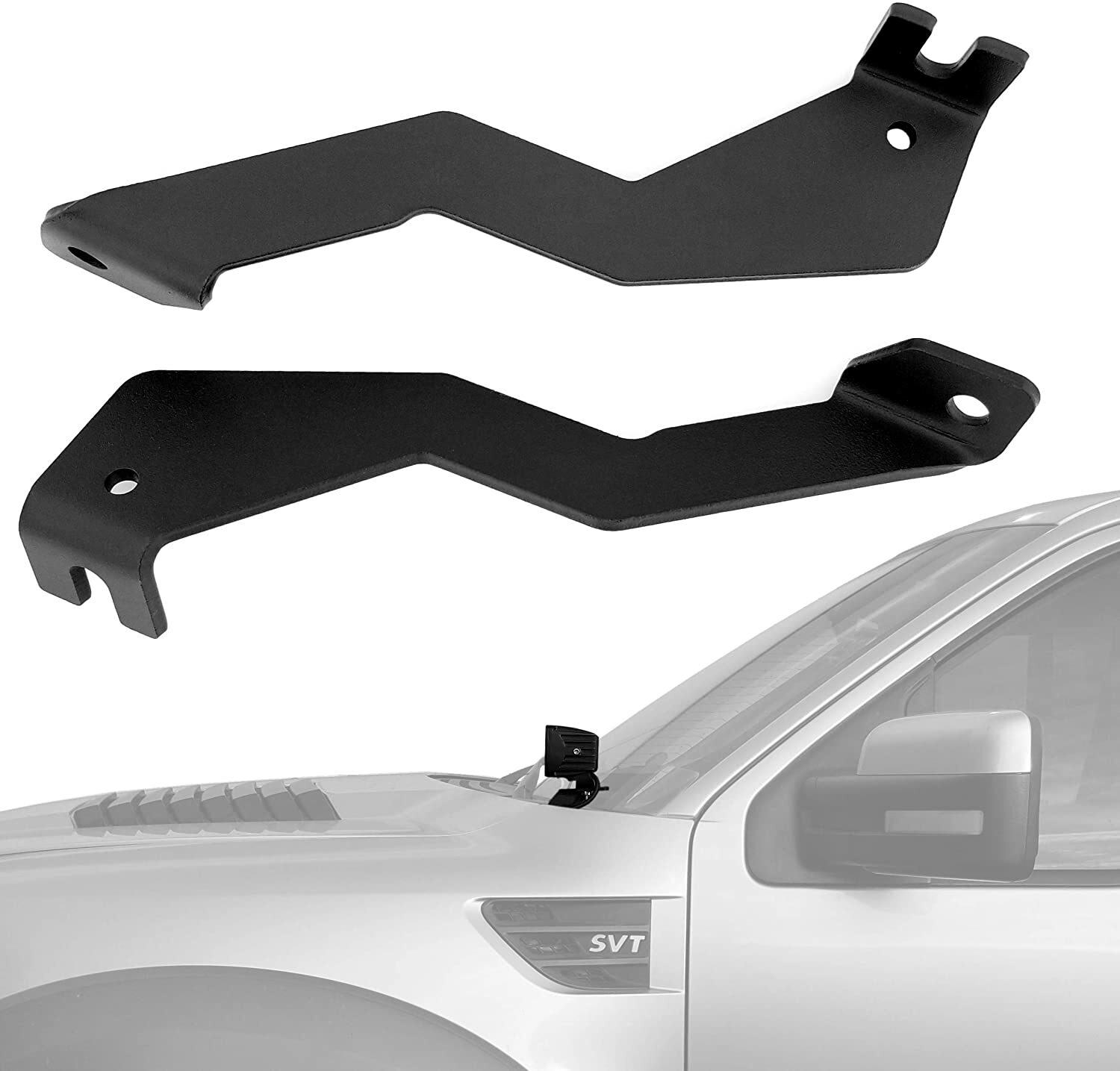 NEW Engine Hood LED Mount Brackets for Offroad Lights Fits Ford F-150 ...