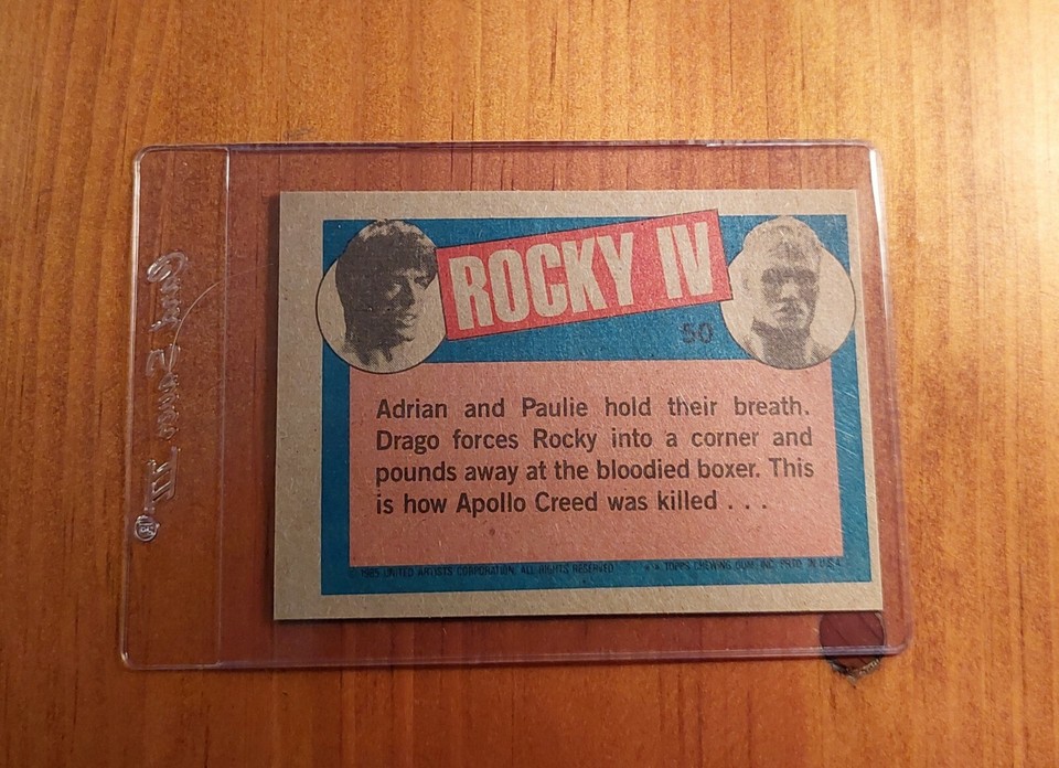 1985 TOPPS ROCKY IV TRADING CARD - MINTY DRAGO STALLONE #50 GRADABLE | eBay