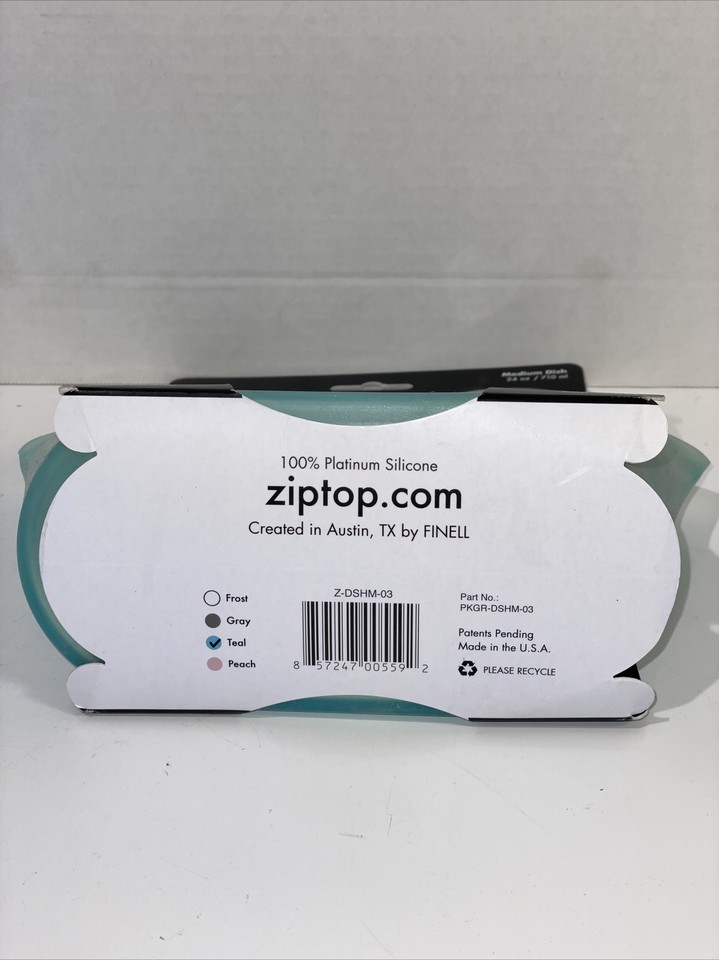 NEW Zip Top Reusable Containers - 1 Medium Dish 24 Oz Teal Color | eBay