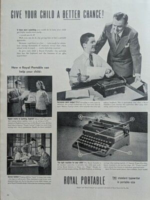 1947 vintage Royal typewriter Print Ad. portable typewriter. Post World ...