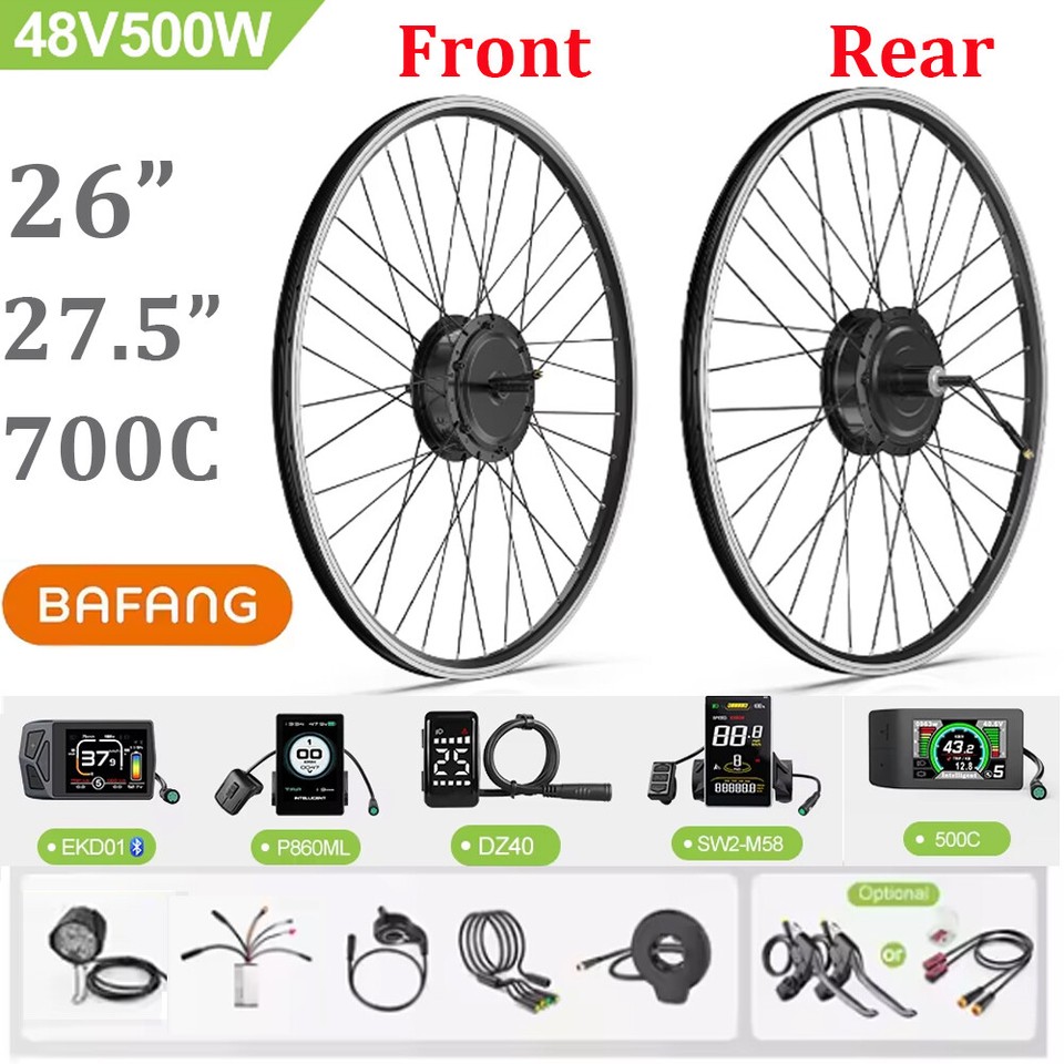 Bafang 48V 500W Front Rear Hub Motor Electric Bike Conversion Kit 26" 27.5" 700C | eBay