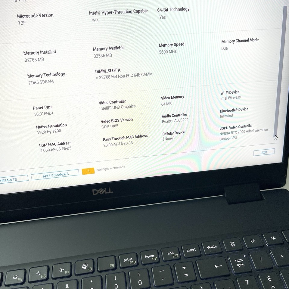 Dell Precision 7680 i7 13850HX 32GB 1TB SSD NVIDIA RTX A2000 16"FHD+ ...