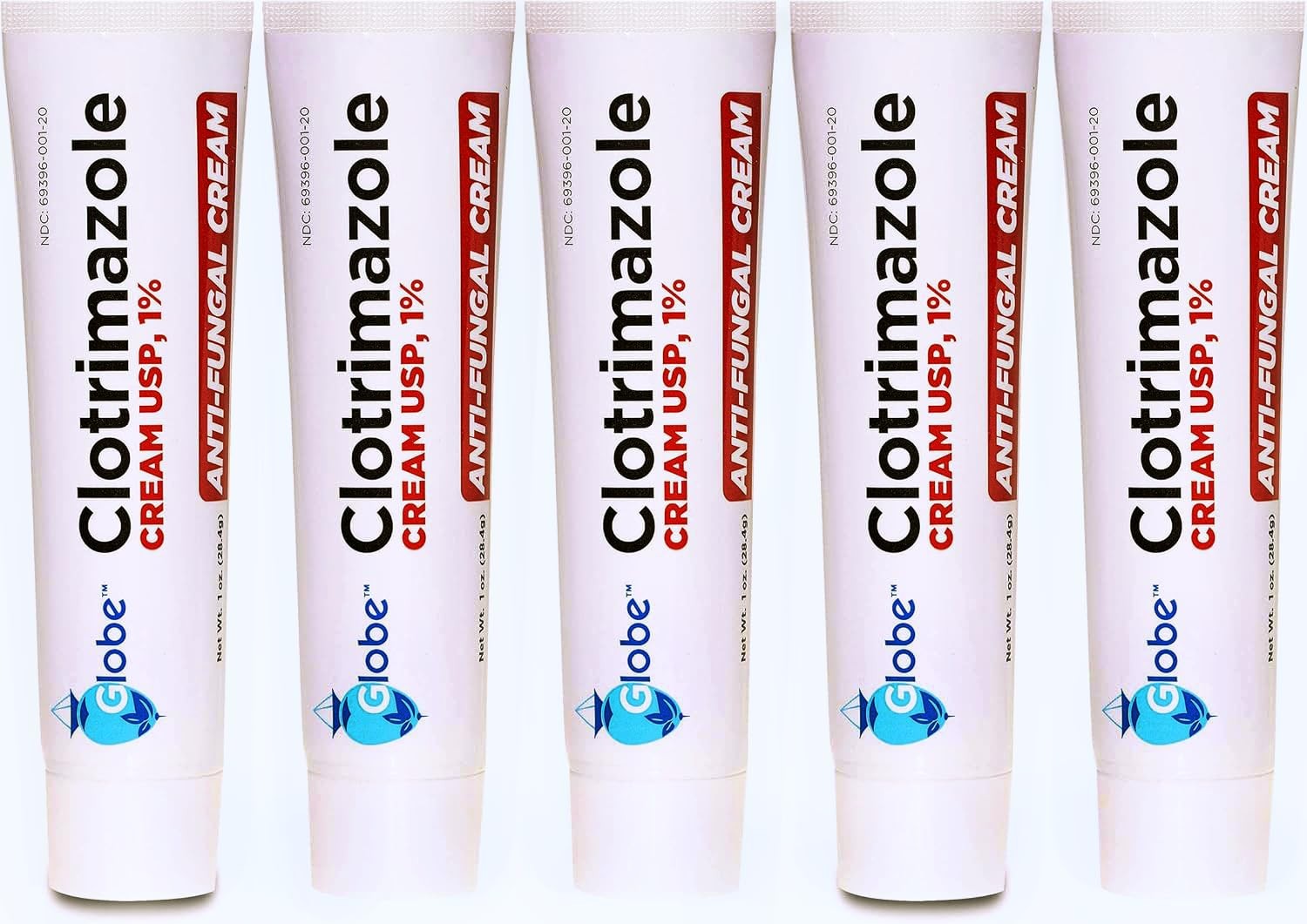 (5 Pack) Globe Clotrimazole Antifungal Cream 1% (1 oz) Relieves The ...