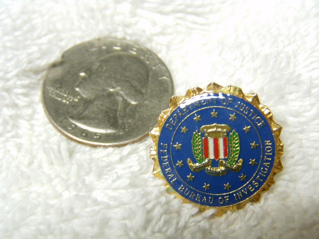 Dept of justice, Federal Bureau of Investigation, FBI, Pinback, Tie ...
