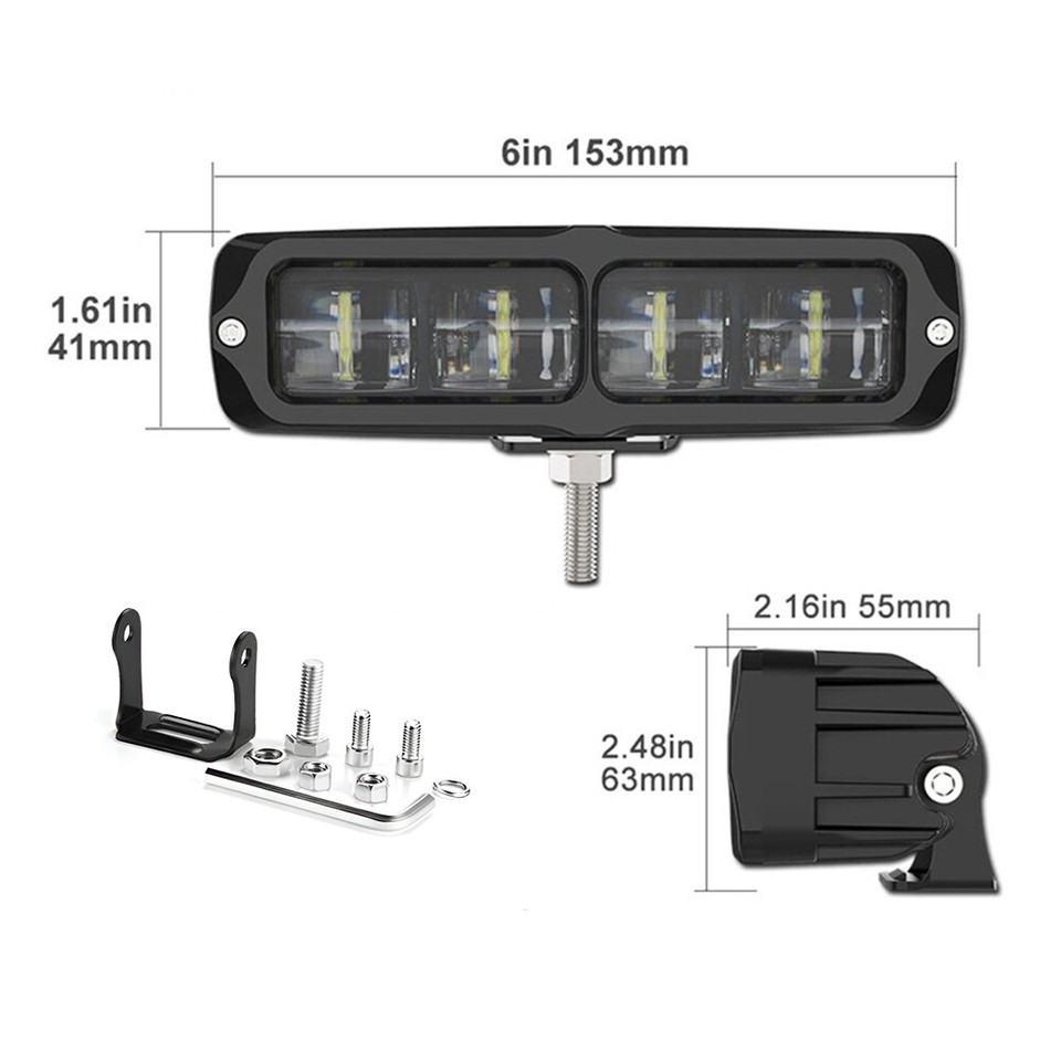 6inch LED Driving Light Bar Spot Flood Work Lamp Fog Pods Offroad SUV ...