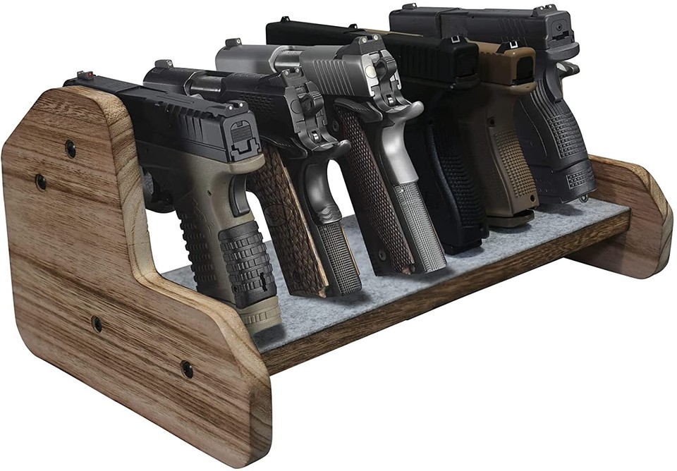 Gun Rack for 6 Handguns, Pistol Holder Organizer Accessories Gun Safe ...