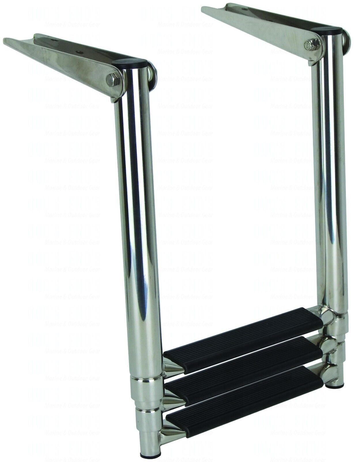 Boat Boarding Ladder, 3 Step Telescopic Stainless Steel Transom Ladder ...