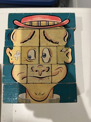 Vintage 1948 CHANGEABLE CHARLIE Creative Blocks Game Different Faces | eBay
