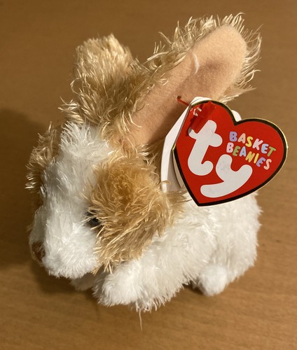 Ty Beanie Babies Tan and White Rabbit Bobsy from Basket Beanies 4" | eBay