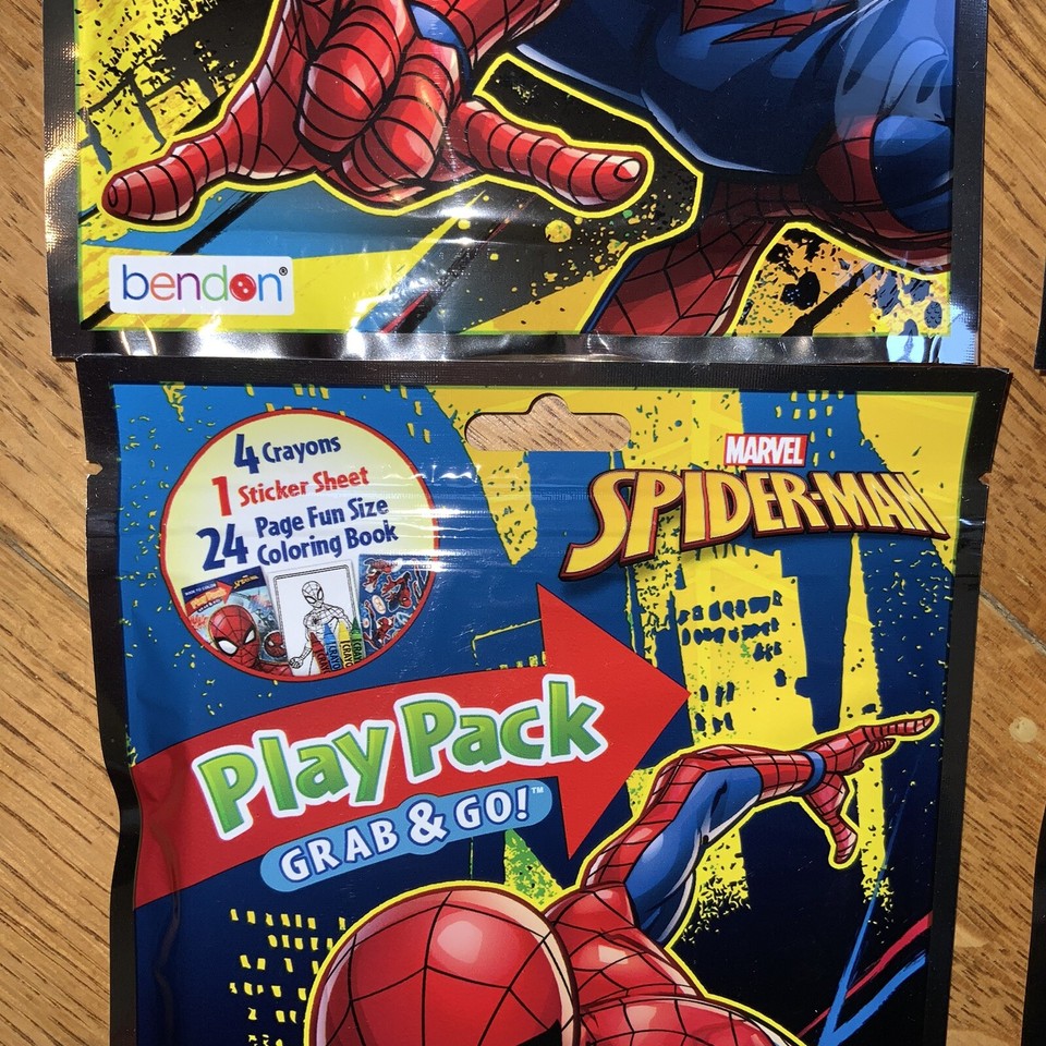 Spider-Man Grab-N-Go Play Pack Coloring book Crayons Stickers Lot Of 6 ...