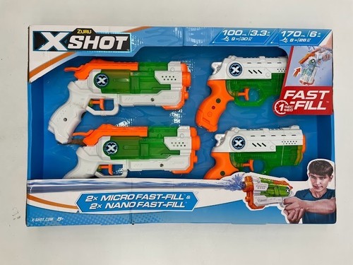 ZURU XSHOT Fast Fill Combo Pack: 2 Micro and 2 Nano Water Gun Blaster ...