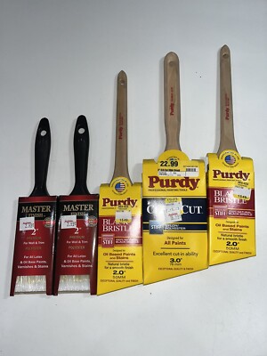 Purdy Master Finish Stiff Nylon Polyester All Paints and Stains Set of ...