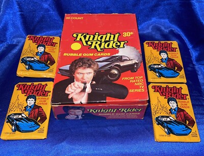 WOW! 1982 KNIGHT RIDER TRADING CARDS FULL BOX 36 UNOPENED WAX PACKS ...
