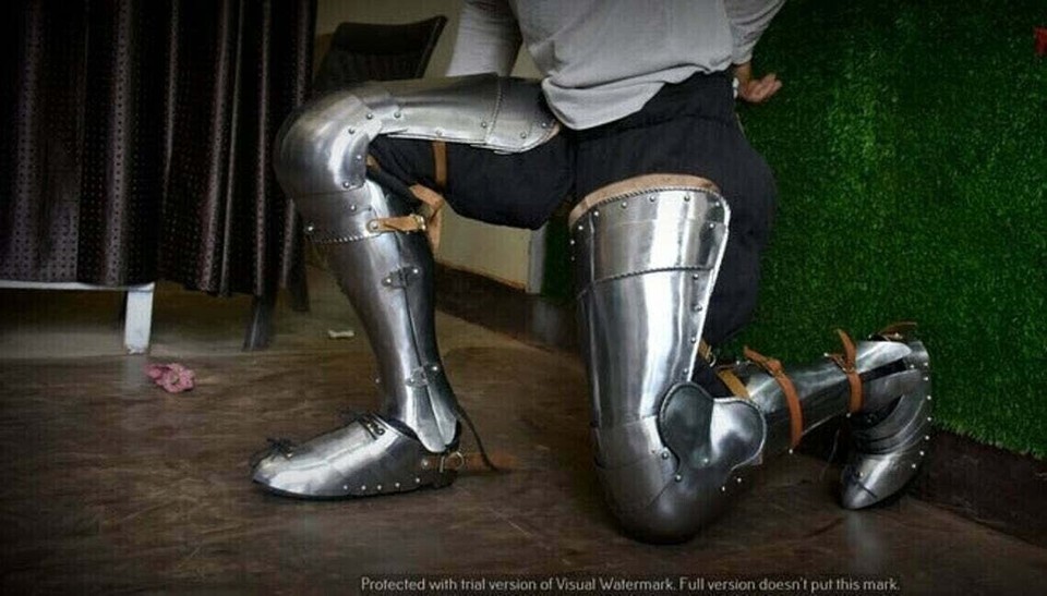 Medieval Knight Full Leg Armor & Shoes Medieval Leg Protection LARP SCA ...