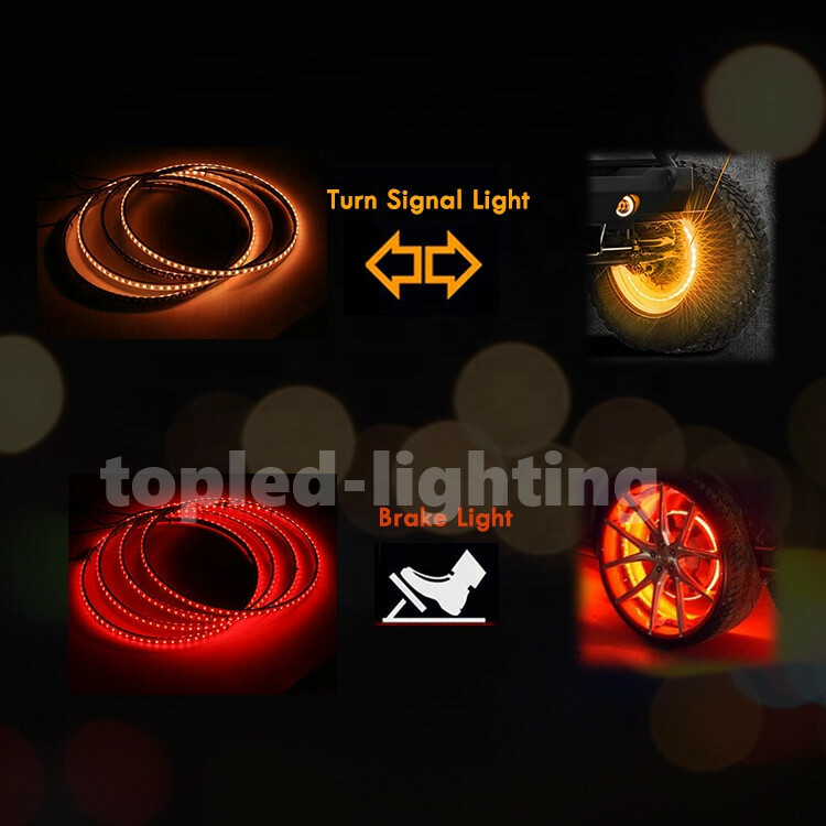 2024 NEWEST 12inch Double Row LED Wheel Ring Rim Light RGB Changing For ...