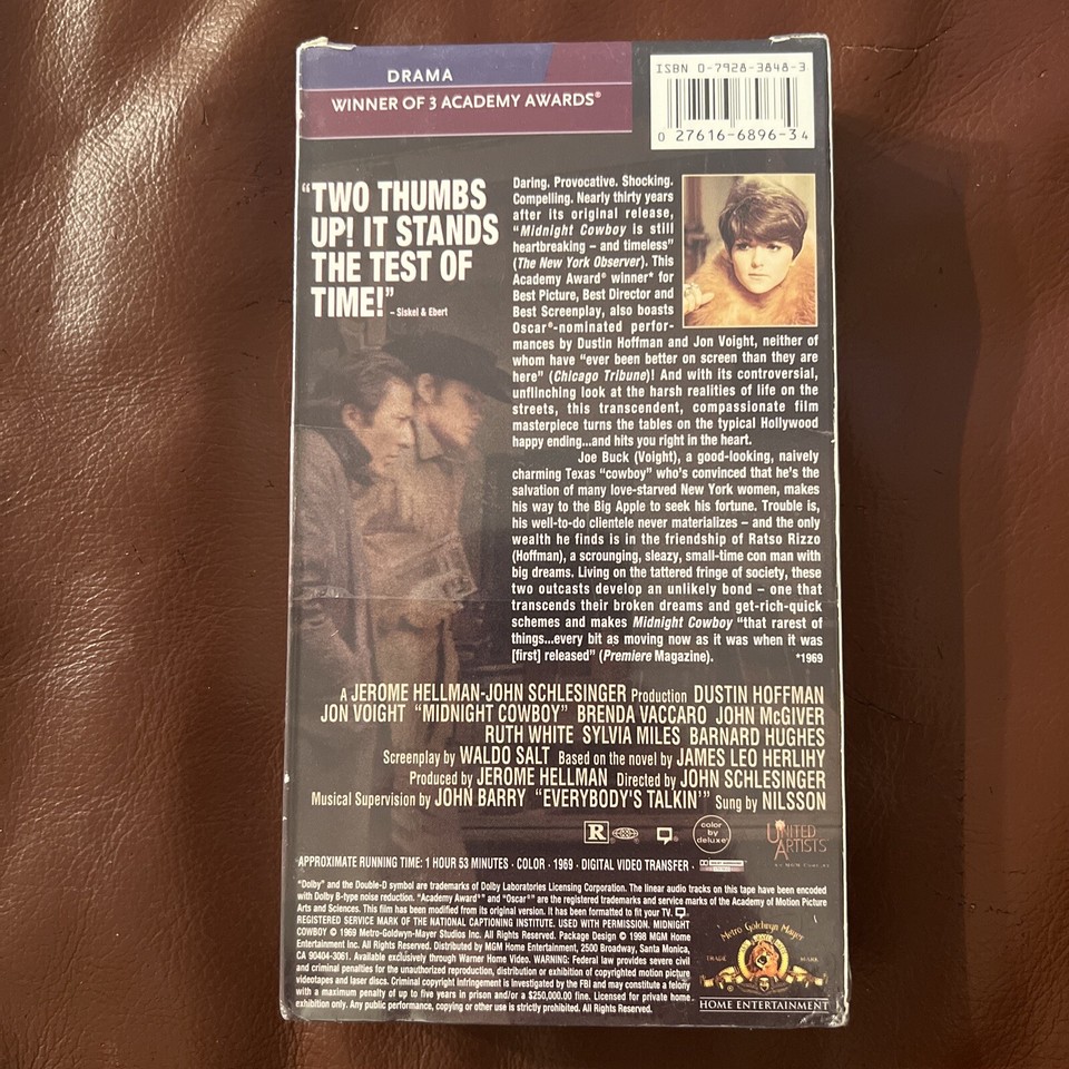 NEW SEALED Midnight Cowboy VHS Dustin Hoffman Jon Voight 27616689634 | eBay