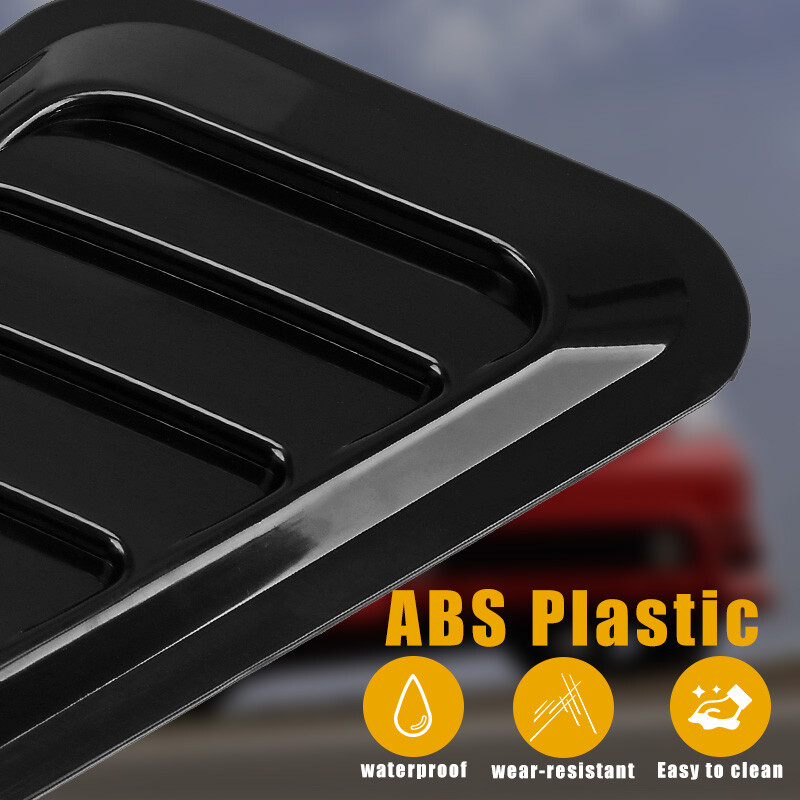 2X Air Flow Intake Hood Scoop Bonnet Vent Cover Black Car Decorative ...
