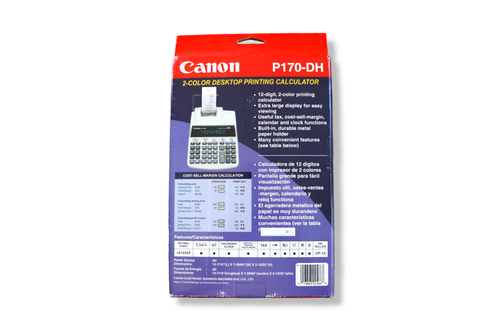 Canon P170-DH 2-Color 12-Digit Desktop Printing Calculator Calendar ...
