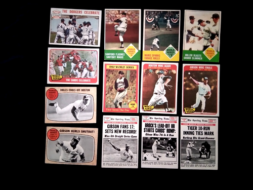 1961 1963 1965 1968 Topps Gibson Brock Maris Briles Bouton Baseball Lot ...