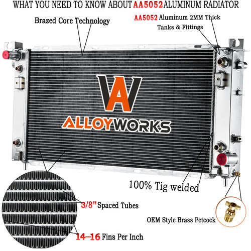 Aluminum 4 Row Radiator For 2014-2020 Chevy Tahoe Silverado/GMC Sierra ...