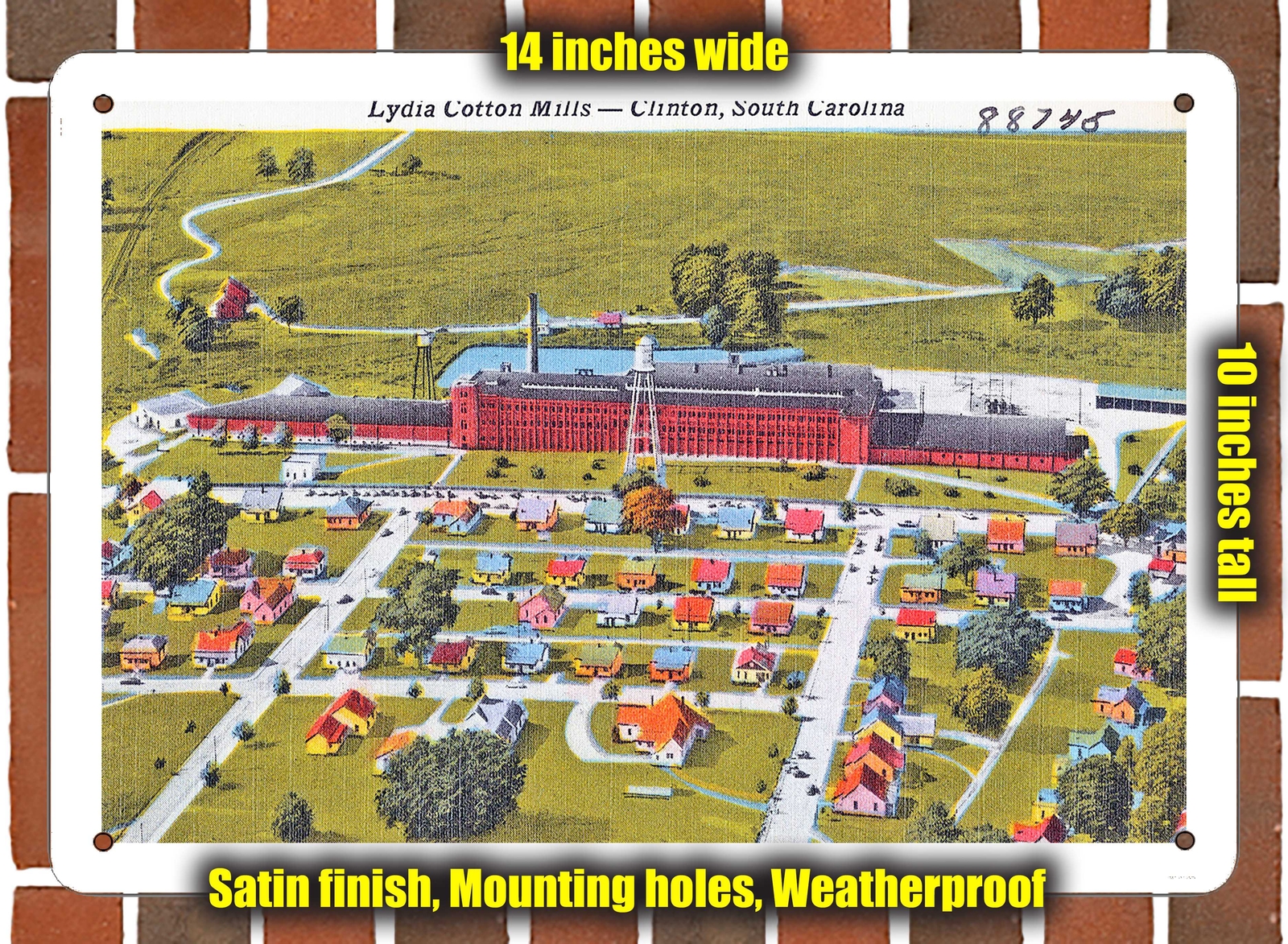 METAL SIGN - South Carolina Postcard - Lydia Cotton Mills - Clinton ...