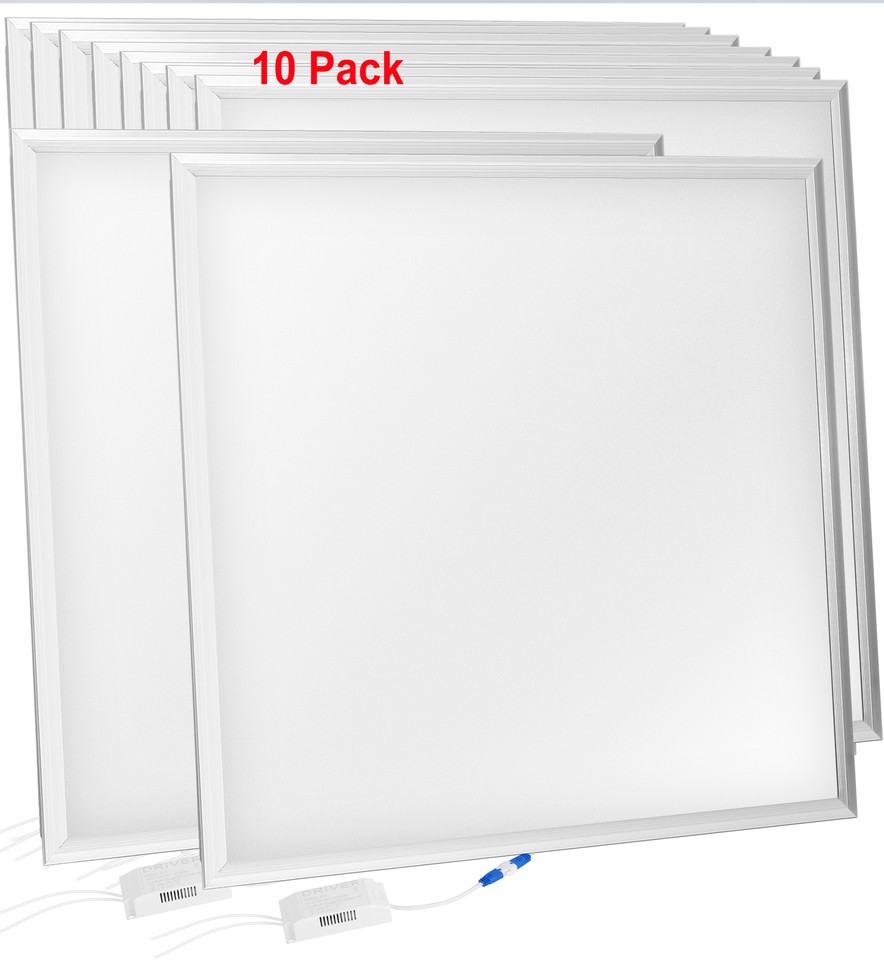 2x2FT 48W LED White Panel Light 7500K Ultra-Bright Recessed Office ...