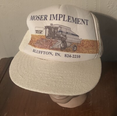 Vintage Deutz Allis Tractor Moser Implement Snapback Hat Cap Bluffton ...