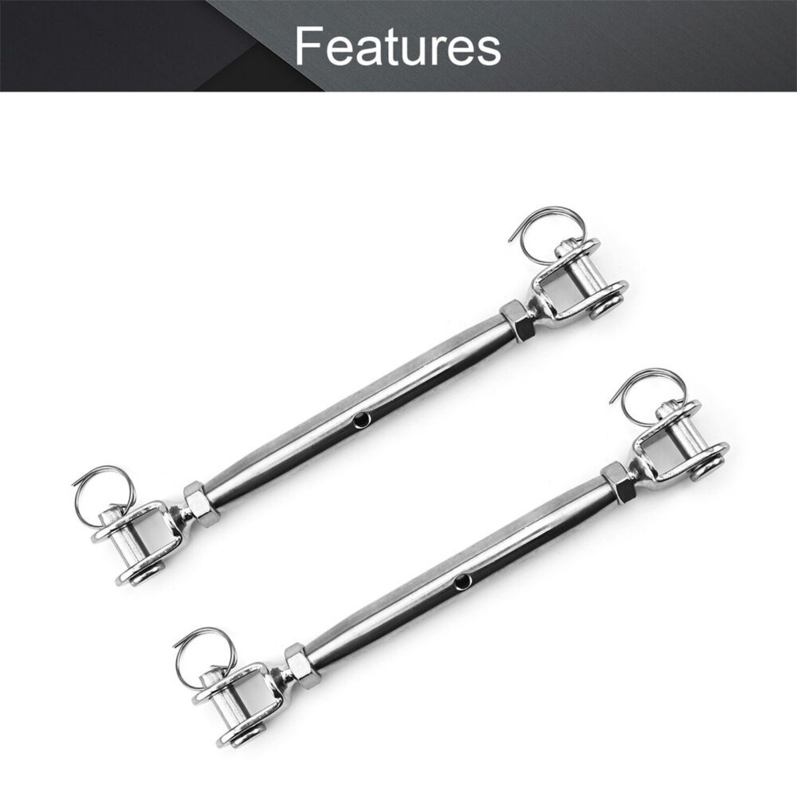 2PCS Turnbuckles Drop Forged M5 M6 M8 Turnbuckle 304 Stainless Steel ...