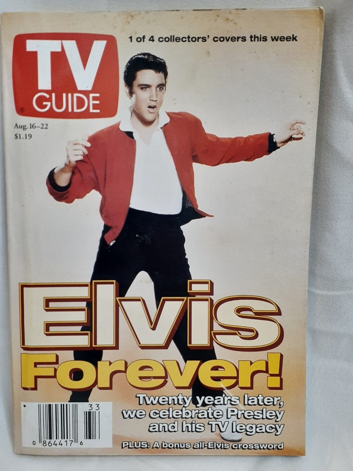 Lot Of 8 Vintage TV Guide Magazines 1997 (6) & 2005 (2) Elvis Presley ...