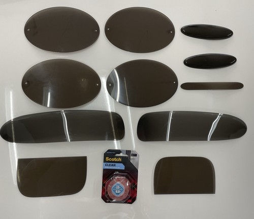 1997-04 C5 Corvette Complete Molded Acrylic Blackout Smoked Light Lens ...