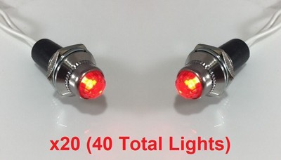 (20 Pairs) Vintage Classic Hot Rod Red Pilot Dash Indicator Warning ...